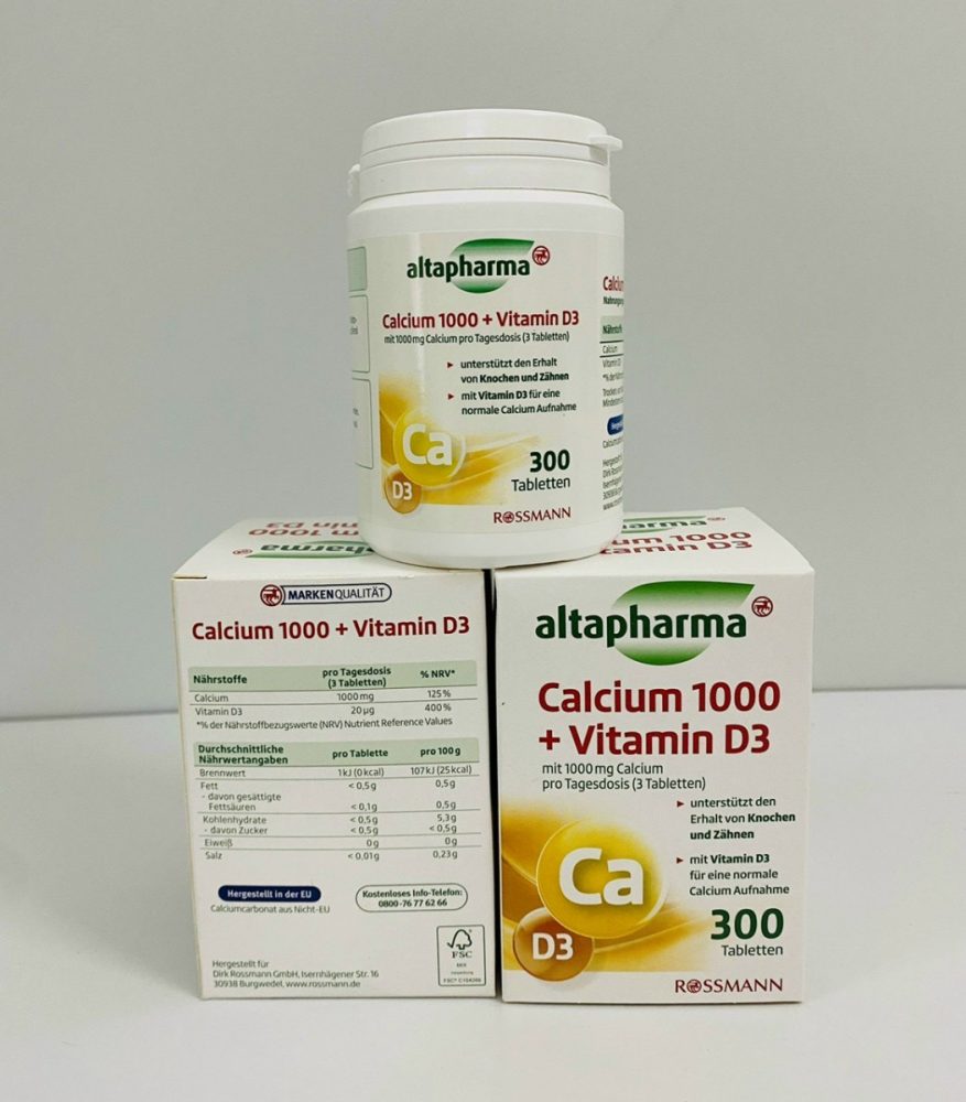 Viên uống bổ sung Calcium 1000 + Vitamin D3 của altapharma, 300 viên ...
